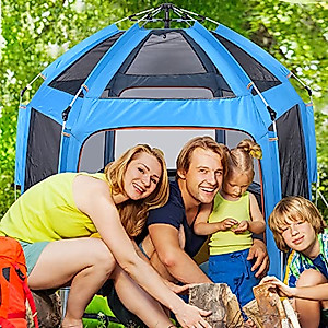 Serenelife ON-THE GO baby and Toddler pack and play - playpen - play yard compact, portable, lightweight, foldable- indoor and outdoor, w/ canopy, 5 panel Mattress, Travel bag (Blue): Baby