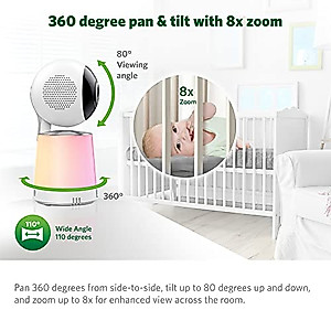 Leap Frog LF1726FHD 5.5" True 1080p FHD Display Video Baby Monitor with Super Long Range up to 2500ft, 360° Pan&Tilt, 4X Zoom, Night Light, Color Night Vision, Soothing Sounds, Secure Transmission