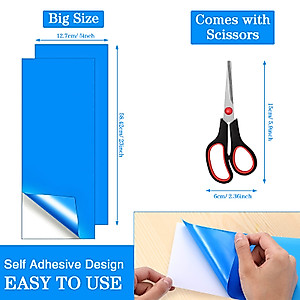 WILLBOND 4 Pcs 23 x 5 Inch Vinyl Pool Repair Patch Kit Large Self-Adhesive PVC Pool Patch Repair Kit Cut-to-Size Inflatable Pool Patches with Scissors for Swimming Pools Inflatable Boat Products(Blue)