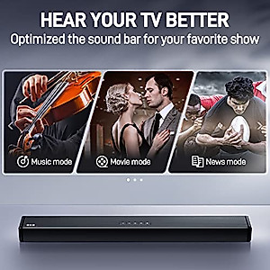 OXS Sound Bars for TV, 4 Speakers TV Sound Bar, Bluetooth 5.0 Deep Bass 80W Compact Soundbar, Easy Setup w/Mount Kits, 3 Modes for Concert/Home Theater/Gaming Wireless Surround Sound System for TV