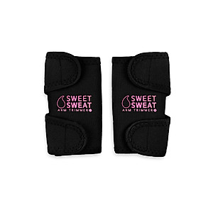 Sports Research Sweet Sweat Arm Trimmers for Men & Women | Increases Heat & Sweat Production to The Bicep Area | Includes Mesh Carrying Bag (Pink, Medium)