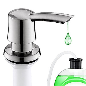Under Sink Soap Dispenser for Kitchen Sink and Extension Tube Kit, Builit in Dish Sink Soap Dispenser 40 Inches Tube Connects No More Refills YardMonet (Brushed Nickel)