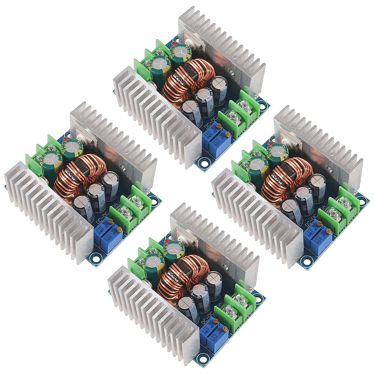 4Pcs 20A 300W Buck Converter Step Down Module DC 6-40V to 1.2-36V 20A 300W Adjustable Constant CC CV Current Voltage Regulator Power Supply Module with Short Circuit Protection Function