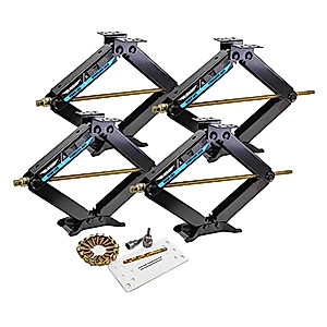 Set 4 LIBRA 9K lb Heavy Duty 24" RV Trailer Camper Stabilizer Leveling Scissor Jacks w/Dual Power Drill Sockets & Complete Set of Mounting Hardware -Model# 26098