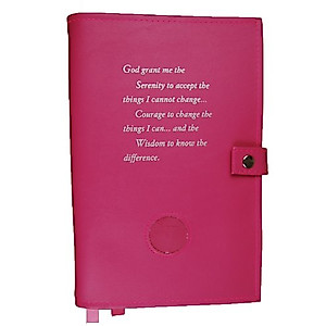 Paperback GIANT PRINT Deluxe Double Alcoholics Anonymous AA Big Book & 12 Steps & 12 Traditions Book Cover Coin Holder PINK