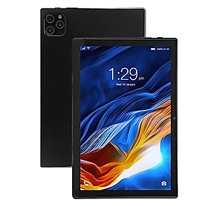 10.1 Inch Tablet, 2.4G 5G Dual Band Black Tablet 1080x1960 HD Resolution 6GB 128GB 100-240V for Study (US Plug)