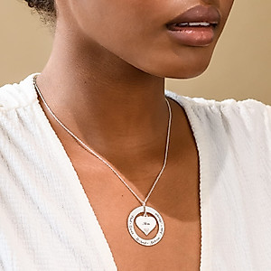 Engraved Grandmother Necklace in Sterling Silver - Personalized Grandma Pendant - Jewelry for Moms