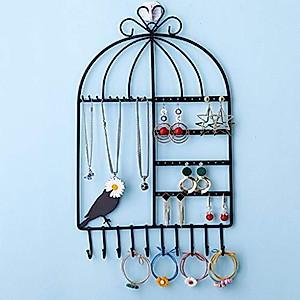 ZSEDP Earring Holder, Jewelry Holder, Earring, Ear Clip, Necklace, Jewelry Shelf Display, Storage Box Wall Hanging on the Wall, Desktop Home