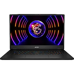 MSI Titan GT77HX Gaming Laptop (Intel i9-13980HX 24-Core, 64GB DDR5 3600MHz RAM, 2x8TB PCIe SSD (16TB), GeForce RTX 4080, 17.3" 144Hz 4K Ultra HD (3840x2160), WiFi, Bluetooth, Backlit KB, Win 11 Pro)