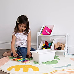 Humble Crew Compact 4 Bin Organizer with Metal Frame, White