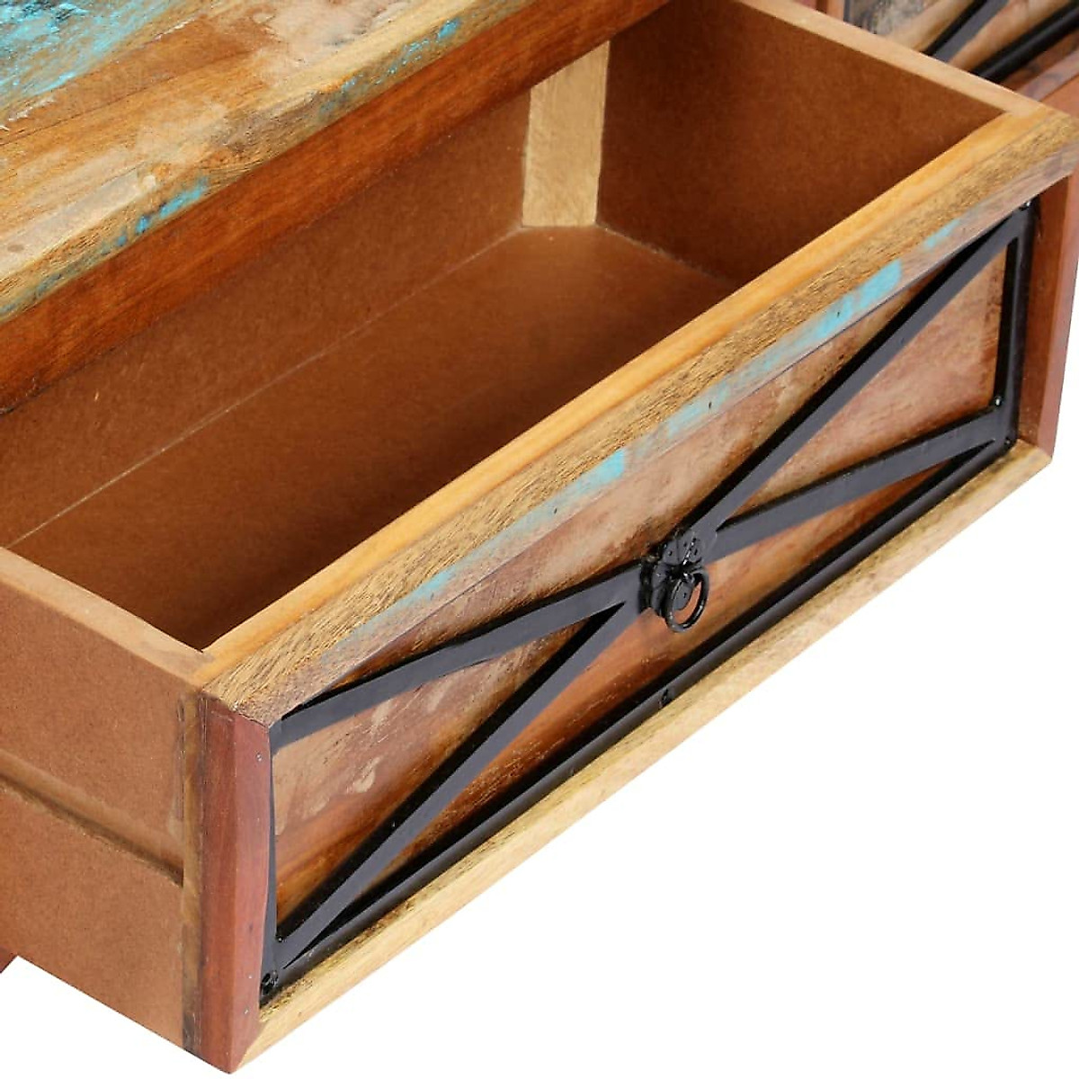 vidaXL TV Stand, TV Unit for Living Room, Sideboard with Drawer, TV Console Media Cabinet Entertainment Center, Farmhouse Style, Solid Reclaimed Wood