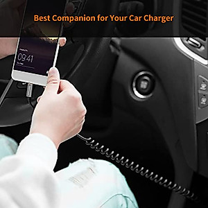 CableCreation Coiled USB to Micro USB Cable 0.56ft to 4ft, USB 2.0 A to Micro USB Charging Data Cord Works for Android Smartphone,Tablet, Wall and Car Charger, Space Gray