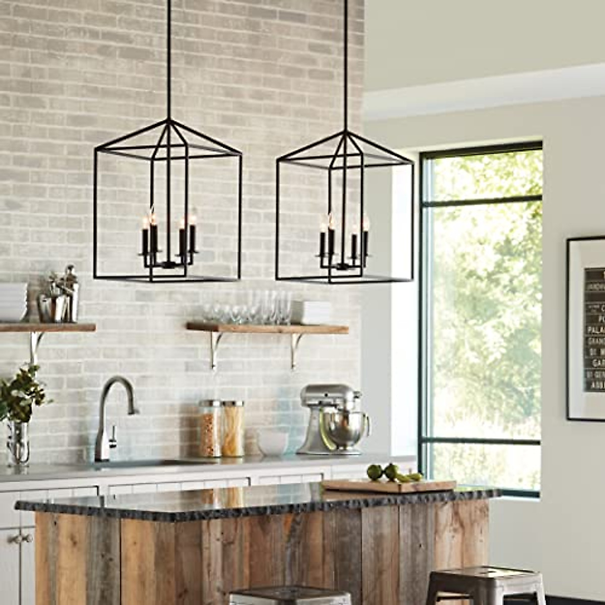 Generation Lighting 5115004-112 Perryton Medium Four - Light Hall/Foyer Hanging Modern Fixture, Midnight Black