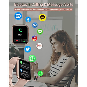 VRPEFIT Smart Watches for Women [Answer/Make Call], 1.7" Touchscreen Fitness Tracker with Heart Rate Blood Oxygen Sleep Monitor Compatible with iPhone & Android, Alexa Built-in, IP68 Waterproof Watch