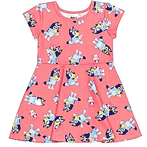 Bluey Toddler Girls Skater Dress Pink 4T