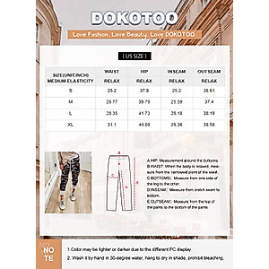 Dokotoo Womens Fashion Casual Summer Front Roomy Pockets Army Drawstring Elastic Waist Cotton Comfy Jogging Pants Jogger Pants Sweatpants S
