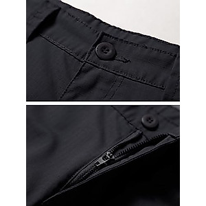 AKARMY Men's Ripstop Wild Cargo Pants, Relaxed Fit Hiking Pants, Army Camo Combat Casual Work Pants with 8 Pockets(No Belt) 3355 Black 38