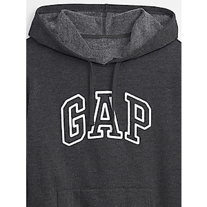 GAP womens Logo Hoodie Sweatshirt, Charcoal Heather, Large US