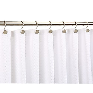CHICTIE Nickel Shower Curtain Hooks, Rustproof Shower Curtain Rings for Bathroom, Metal Shower Hooks for Shower Curtain Rod, Modern Decorative Shower Curtain Hangers Set of 12, Round Heavy Duty Design