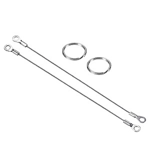 PATIKIL Stainless Steel Lanyard Cable 1.5mmx20cm, 6 Pack Eyelets Ended Security Wire Rope with 12 Pack Key Ring