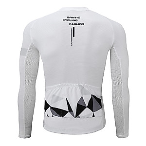 Santic Men's Cycling Jersey Long Sleeve Bike Shirt Men Cycling Tops for Men Biking Jersey Breathable