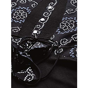 Yash Gallery Women's Cotton Slub Bandhej Print Anarkali Kurtis (Black)