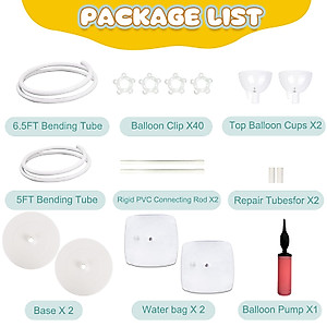 OurWarm 7.5Ft & 6Ft Balloon Arch Stand, Free Bending Shape Balloon Arch Kit, Half Arch Balloon Stand with Base, Balloon Column Stand Kit for Wedding Birthday Baby Shower Graduation Easter Decorations