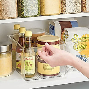 iDesign Box with Handles, Extra Large Plastic Kitchen Organiser Pantry, Fridge Storage Bin for Food, Drinks and Condiments, Clear