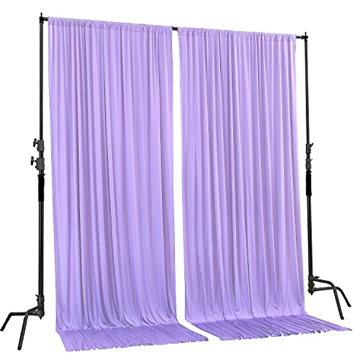 AK TRADING CO. 10 feet x 10 feet Polyester Backdrop Drapes Curtains Panels with Rod Pockets - Wedding Ceremony Party Home Window Decorations - Lavender
