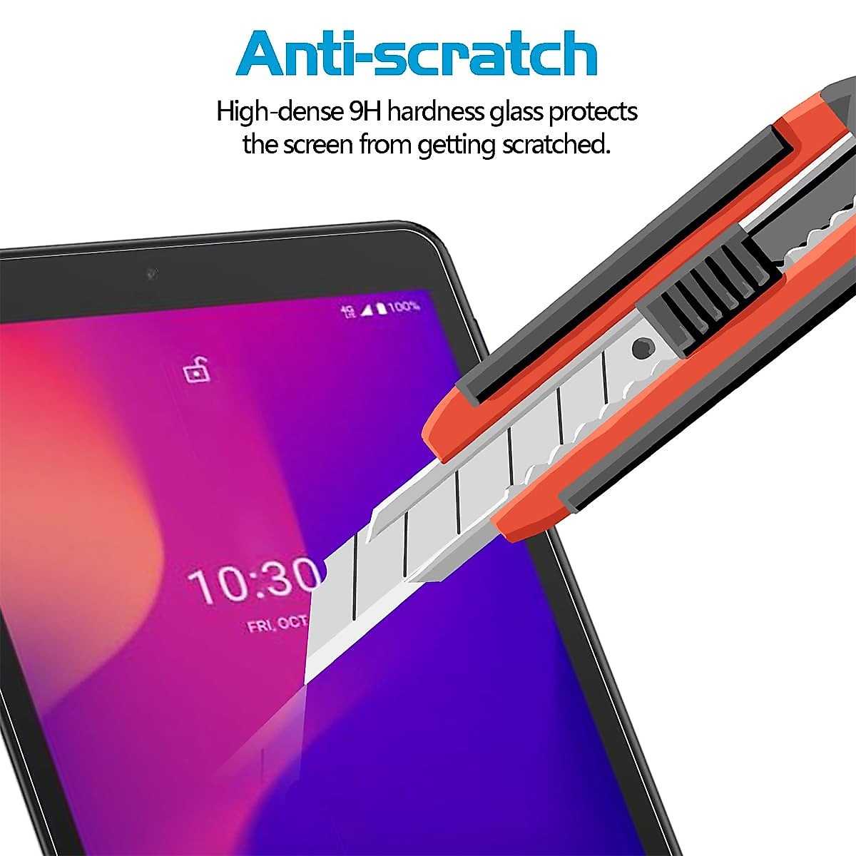 XunyLyee [2 Pack Screen Protector for Alcatel Joy Tab 2, Easy Installation Tempered Glass for Alcatel Joy Tab Kids 2 (8.0 Inch)