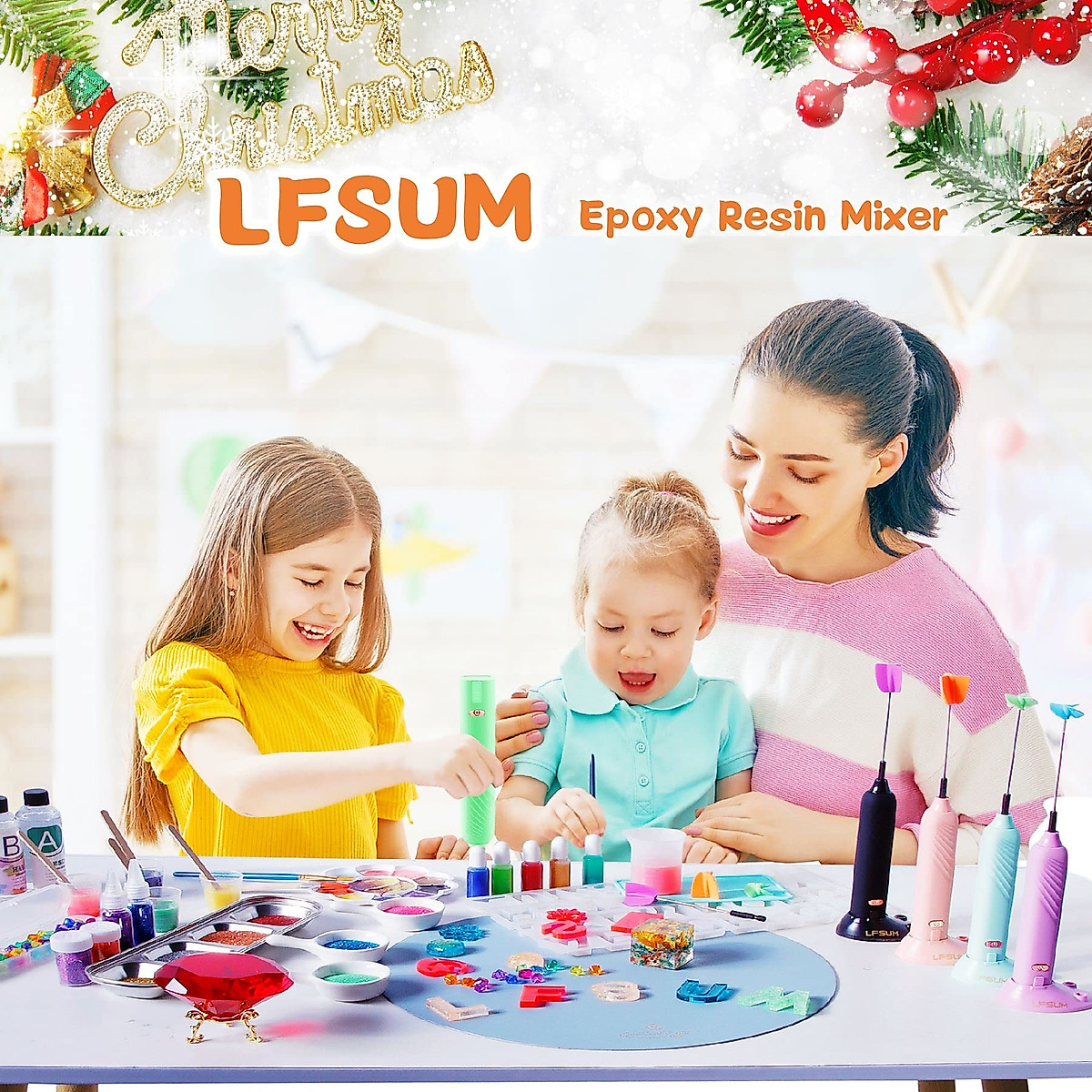 Resin Mixer, Handheld Battery Epoxy Mixer for Minimizing Bubbles, Epoxy Resin Mixer, Resin Stirrer for Resin, Silicone Mixing, DIY Crafts Tumbler