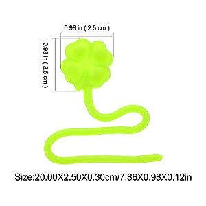 Gadpiparty 50pcs St Patrick Sticky Hands Four Leaf Clover Stretchy Sticky Hands Kids Sensory Toy Party Favors Supplies for Stocking Stuffers Easter Egg Toys Fillers Light Green