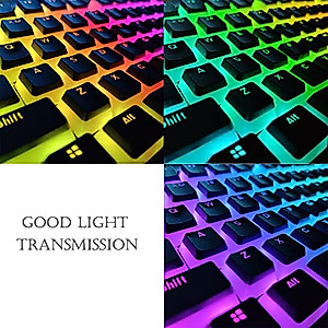 ROZELLA HOME Pudding Keycaps PBT Double- Shot OEM Profile ANSI Layout Compatible 60 61 87 TKL 104 108 Percent Mechanical Gaming Keyboard (Cyan)