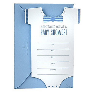 Hallmark Baby Shower Invitations, Onesie (Pack of 10 Invites and Envelopes for Baby Boy) (5INH6191)