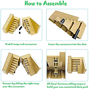STASHABLES Finger Skateboard Ramp Set – Finger Skatepark Kit 16 Pieces – Skate Park Kit Including Skateboards, Ramps, Scooters, Skates, Bikes and Caster Boards – Fingerboard Skate Set