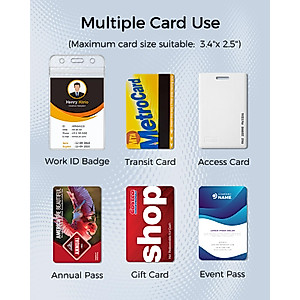 KTRIO 10 Pack ID Badge Holders, Clear Card Holder for Breakaway Lanyard, Multi ID Holder with Waterproof Resealable, Name Tag Badge Holder for Nurses, Office and School, Vertical