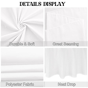 JALANCY 4 Pack Round Tablecloth 90 Inch White Polyester Round Table Cover for Round Tables Washable Decorative Fabric Table Covers for Wedding Dining Table Buffet Parties Banquet Decor