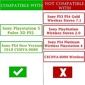 YDYBZB PS5 Ear Pads Replacement Ear Cushions Compatible with Sony Playstation 5 Pulse 3D PS5 / New Gold Wireless Playstation PS4 2018 Version CUHYA-0080 Headphone Protein Leather Earpads