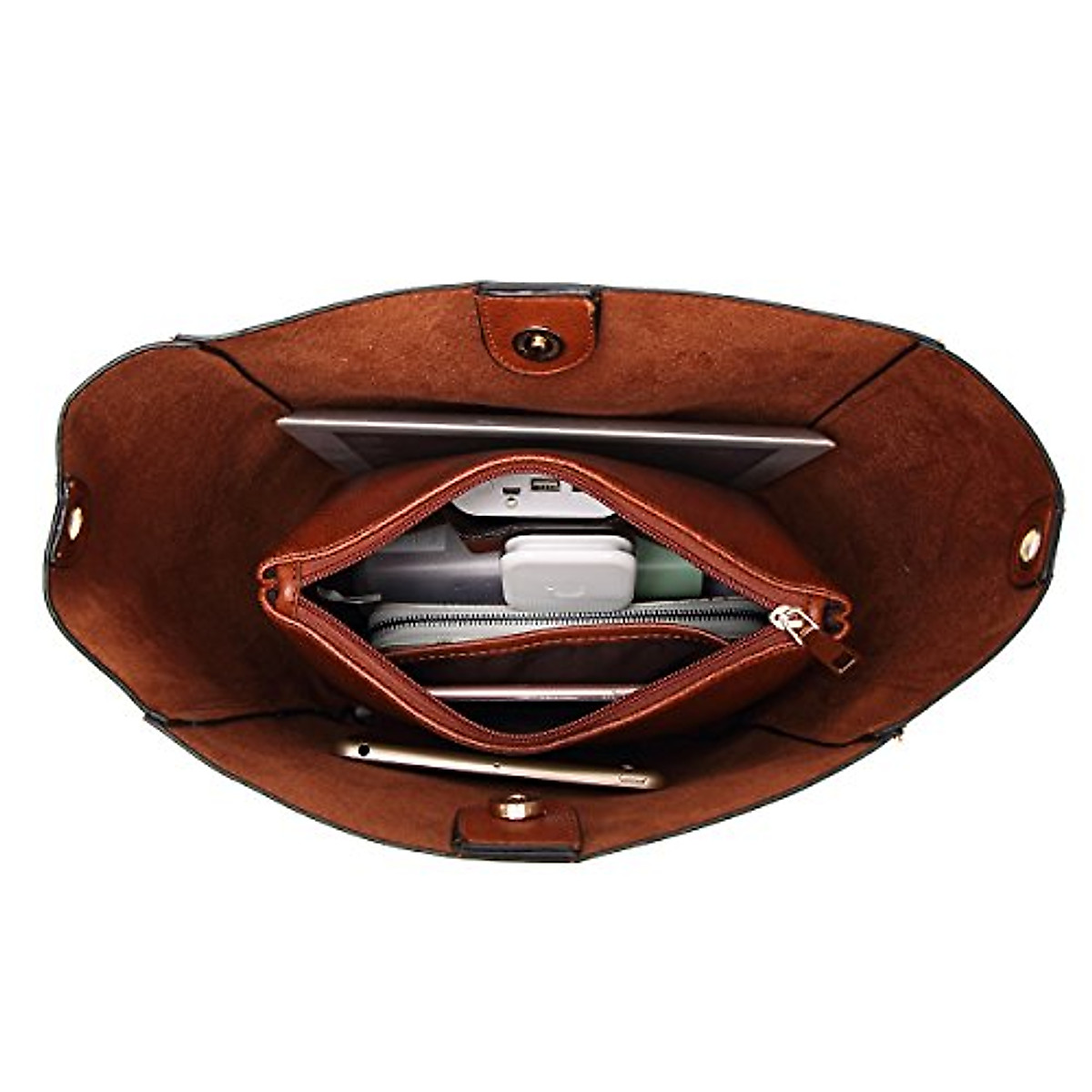 Molodo Womens Handbag, Pu Leather Bucket Tote Purse And Handbags Medium Satchel Hobo Purse Designer Work Shoulder Bags