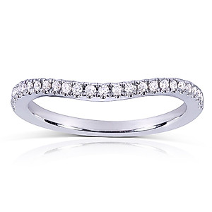 Kobelli Curved Diamond Wedding Band 1/5 CTW 14k White Gold, Size 7
