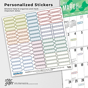 Big and Bold Jumbo Grid | 2024 12 x 24 Inch Monthly Square Wall Calendar | Matte Paper and Sticker Sheet | StarGifts | Easy to See Large Font