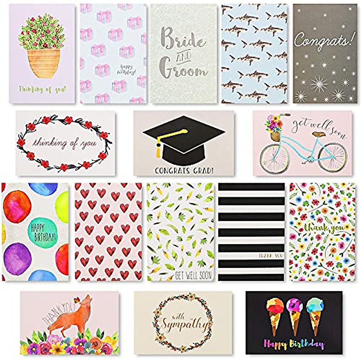 All Occasion Blank Greeting Cards with Envelopes, Assorted 48 Designs(4 x 6 in, 144 Cards)