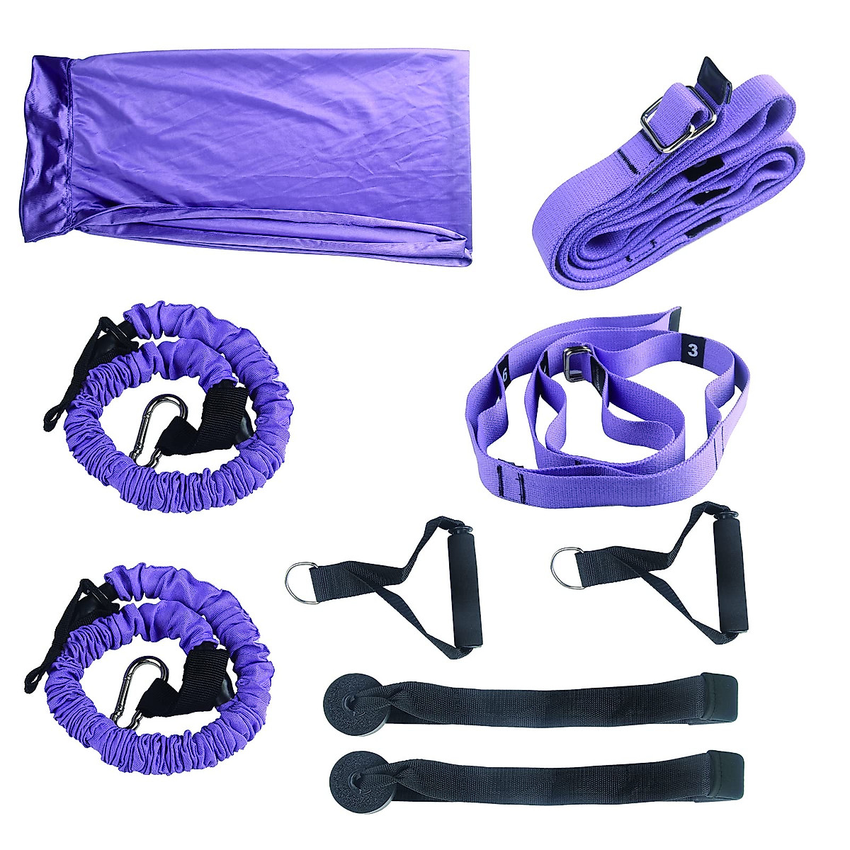 Kvittra Upgraded Yoga Strap for Stretching, Leg Stretcher Pilates Equipment for Home Gym, Back Bend Assist Trainer Waist Flexibility Workout Bands for Physical Therapy Ballet Dance Splits Gymnastics