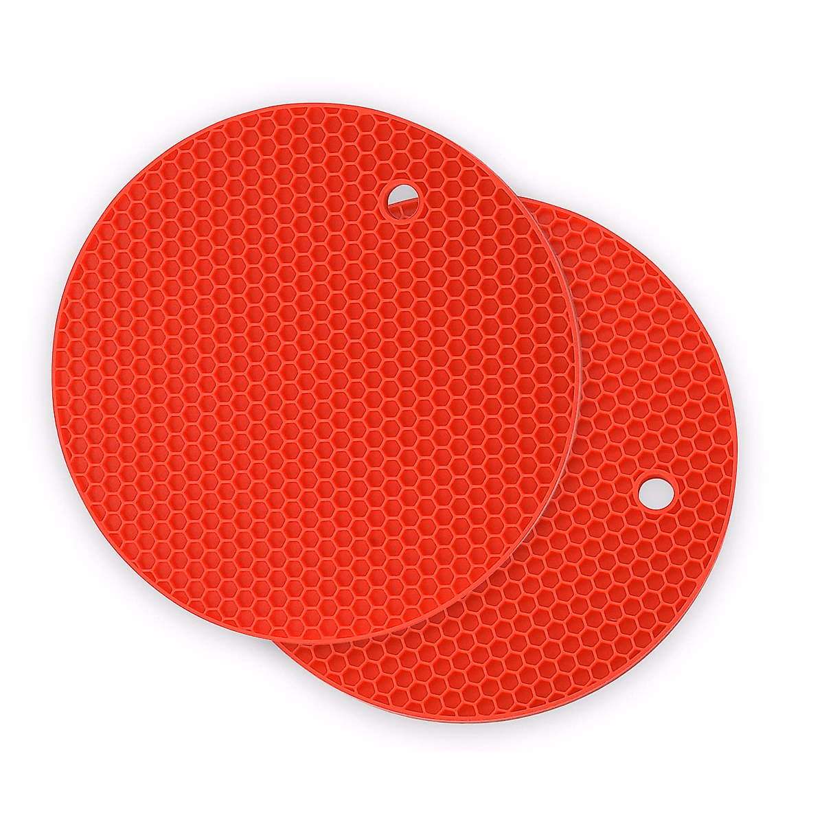 3hproducts Extra Thick Non-Slip Silicone Trivet Mats – 2Pcs Heat Resistant Hot Pads for Kitchen Counters, Hot Dishes, Tables, Pots & Pans | Multipurpose Drying Rack, Jar Opener - Red
