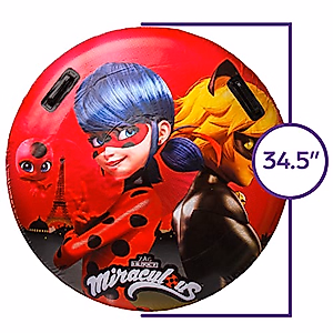 Miraculous Ladybug Officially Licensed Pool Float Raft Inflatable Tube – 30 Inches – Ladybug & Cat Noir – Ring Float – Inner Tube Floatie Perfect for Beach, Pool, Lake – Swimming Ring