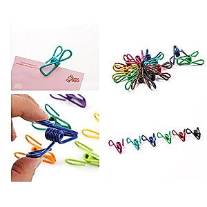 Chip Clips, 30 Pcs 2 Inch 10 Different Random Colors Utility Metal Clips PVC-Coated High Elasticity Good Persistence for Clothespins Paper Clips Food Clips Bag Clips Clothes Pins(Mixed Colors 30pcs)