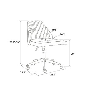 Novogratz Brittany Office Chair with Casters, Blue Linen