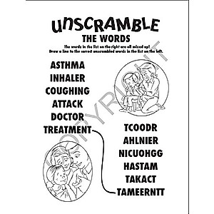 ZOCO - Learn about Asthma - Custom Kids Educational Coloring Books (250 Bulk Pack, with Crayons) - Know Asthma Symptoms - Doctors, Hospitals, Medical Center Handout - Games, Puzzles, Activities