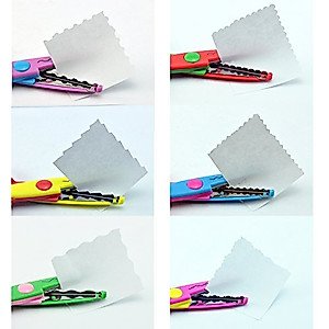 UCEC Craft Scissors Decorative Edge, Zig Zag Scissors, Kids Scissors, Safety Scissors, Design Pattern Scissors for Kids Toddler Adults, Crafting Scrapbooking Supplies for School, 6 Pack
