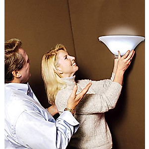 It's Exciting Lighting IEL-4300 Frosted Marble Glass Half Moon Sconce With Frosted Marbleized Glass Shade In Half Moon Shape, Battery Operated With No Electrical Outlet Required